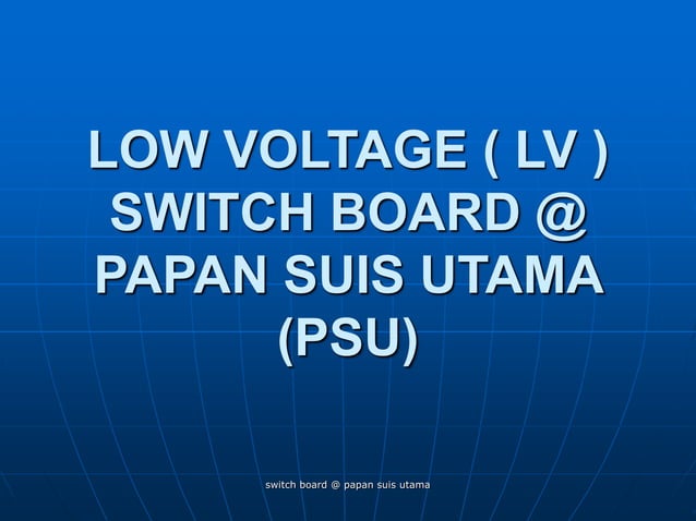 LV switch Board( LV ).ppt