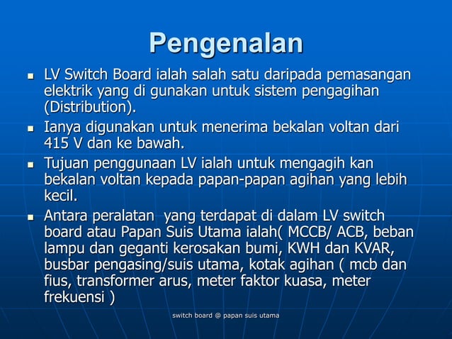 LV switch Board( LV ).ppt