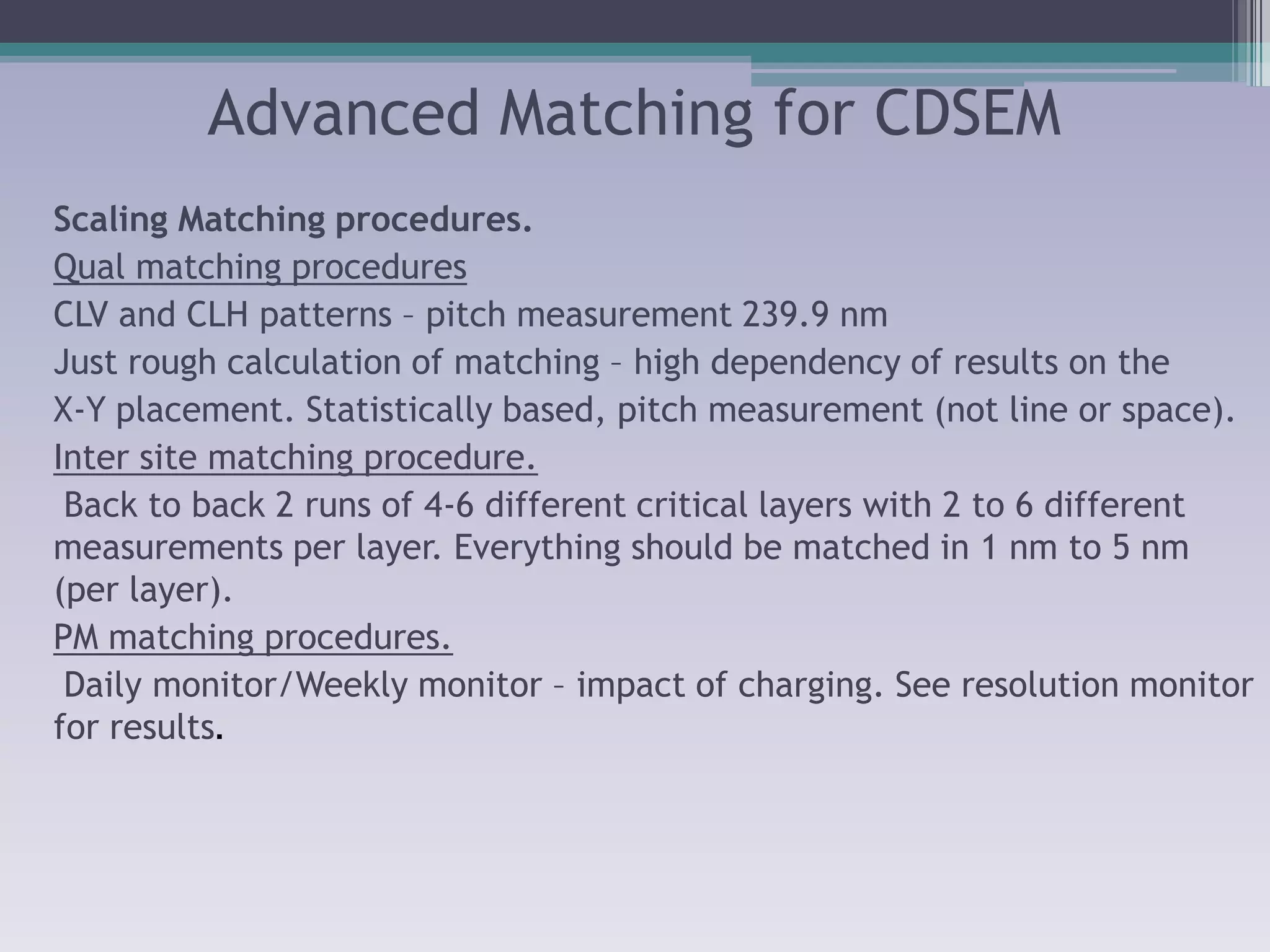 LVTS Advanced matching matching concept for CDSEM | PPT