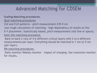 LVTS Advanced matching matching concept for CDSEM | PPT