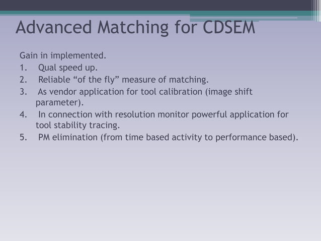 LVTS Advanced matching matching concept for CDSEM | PPT