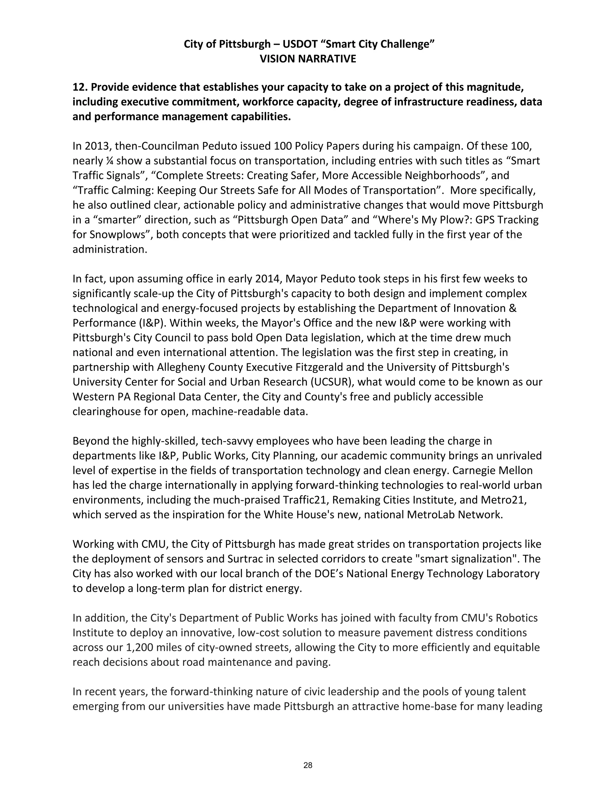 Pittsburgh Smart City Challenge | PDF