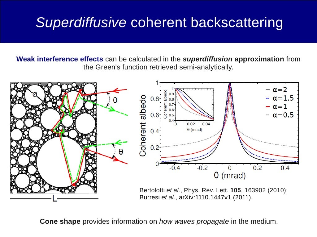 Superdiffusion of waves in random media