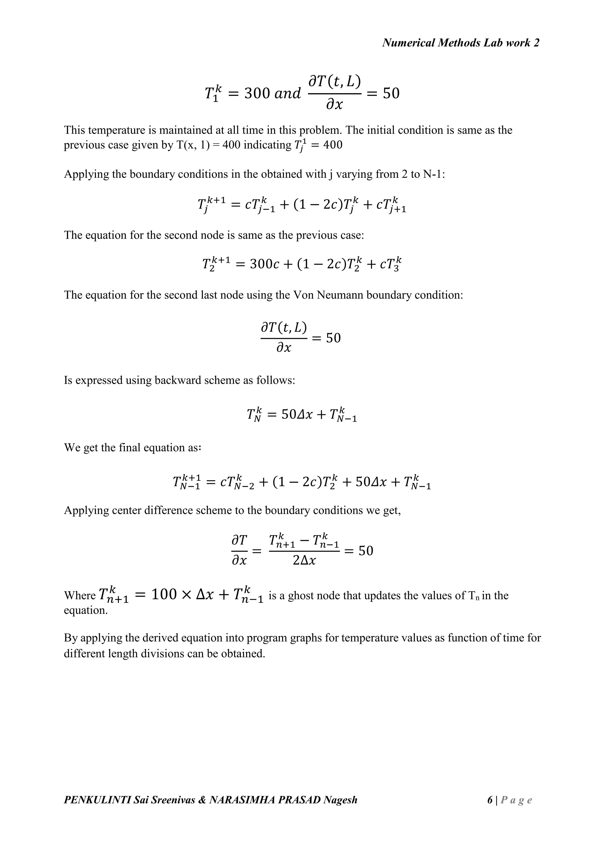 Projectwork on different boundary conditions in FDM. | PDF