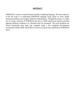 Projectwork on different boundary conditions in FDM. | PDF