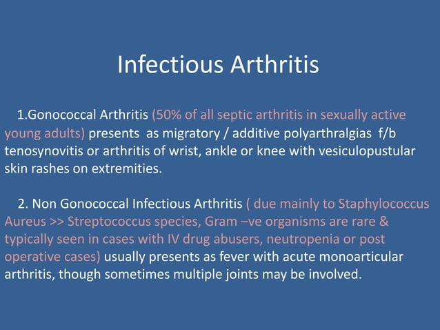 Approach to arthritis | PPTX | Bone and Joint Conditions | Diseases and ...