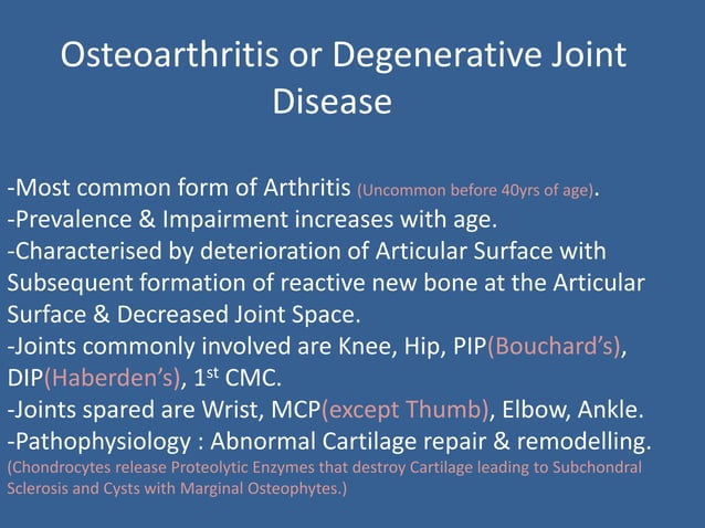 Approach to arthritis | PPTX | Bone and Joint Conditions | Diseases and ...