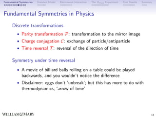 Holding up a Mirror: Using Parity to Test the Standard Model of ...