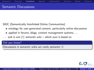 Arguing on Issues with Mathematical Knowledge Items in a Semantic Wiki ...