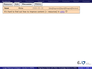 Arguing on Issues with Mathematical Knowledge Items in a Semantic Wiki ...