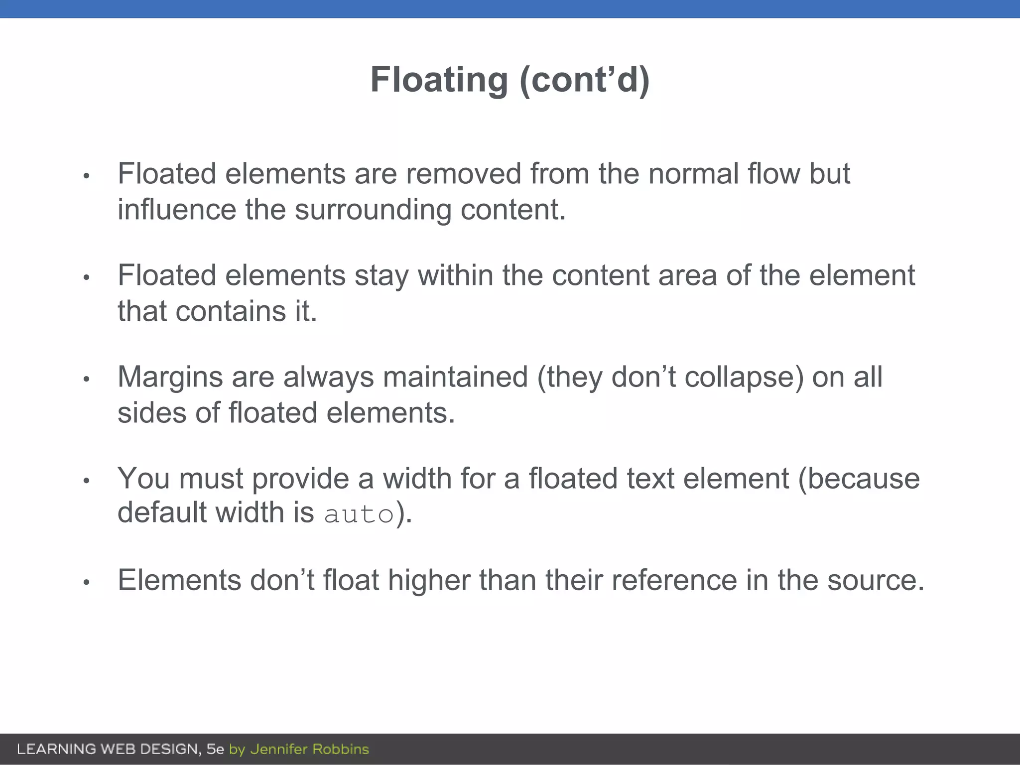 Chapter 15: Floating and Positioning | PPTX