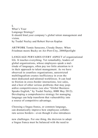 LWhat’s Your Language Strategy It should bind your com.docx