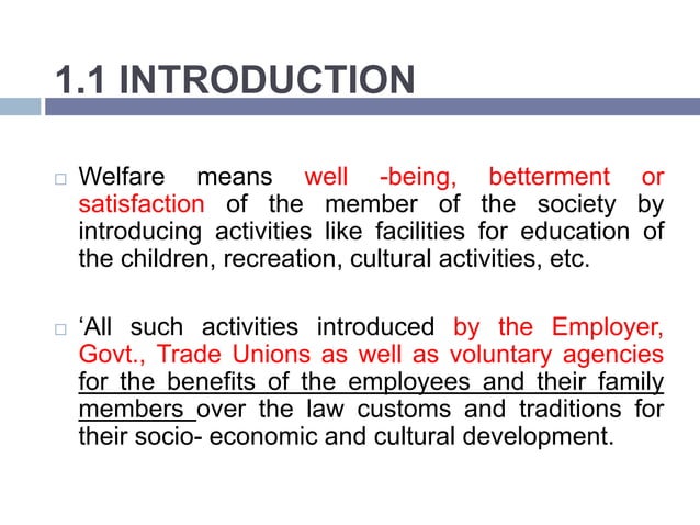 Labour welfare unit 1 Notes | PPTX