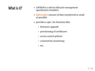 OMA LWM2M overview | PDF