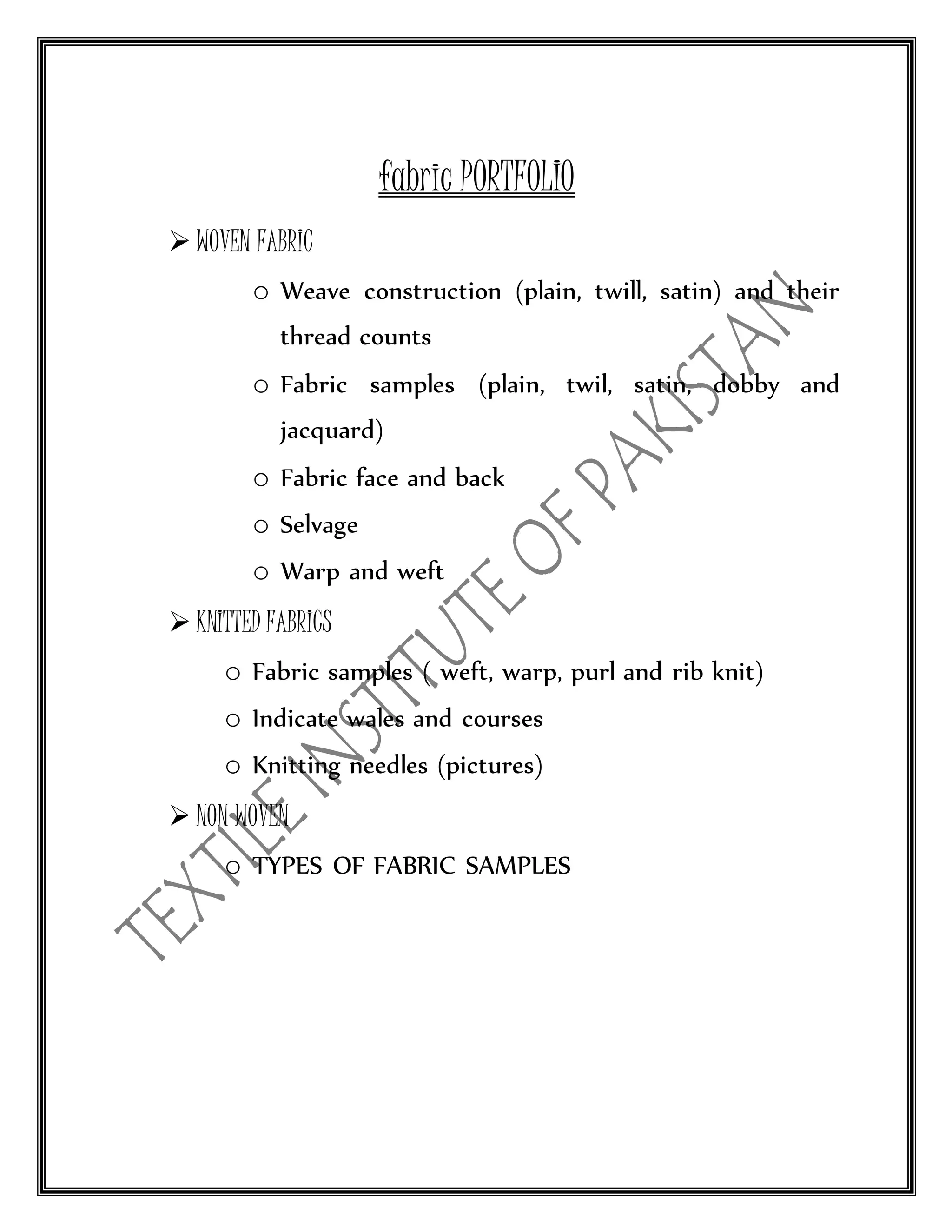 Fabric portfolio | DOCX