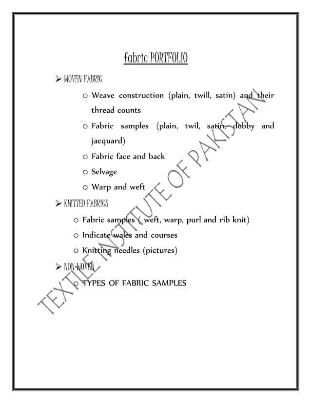 Fabric portfolio | PDF