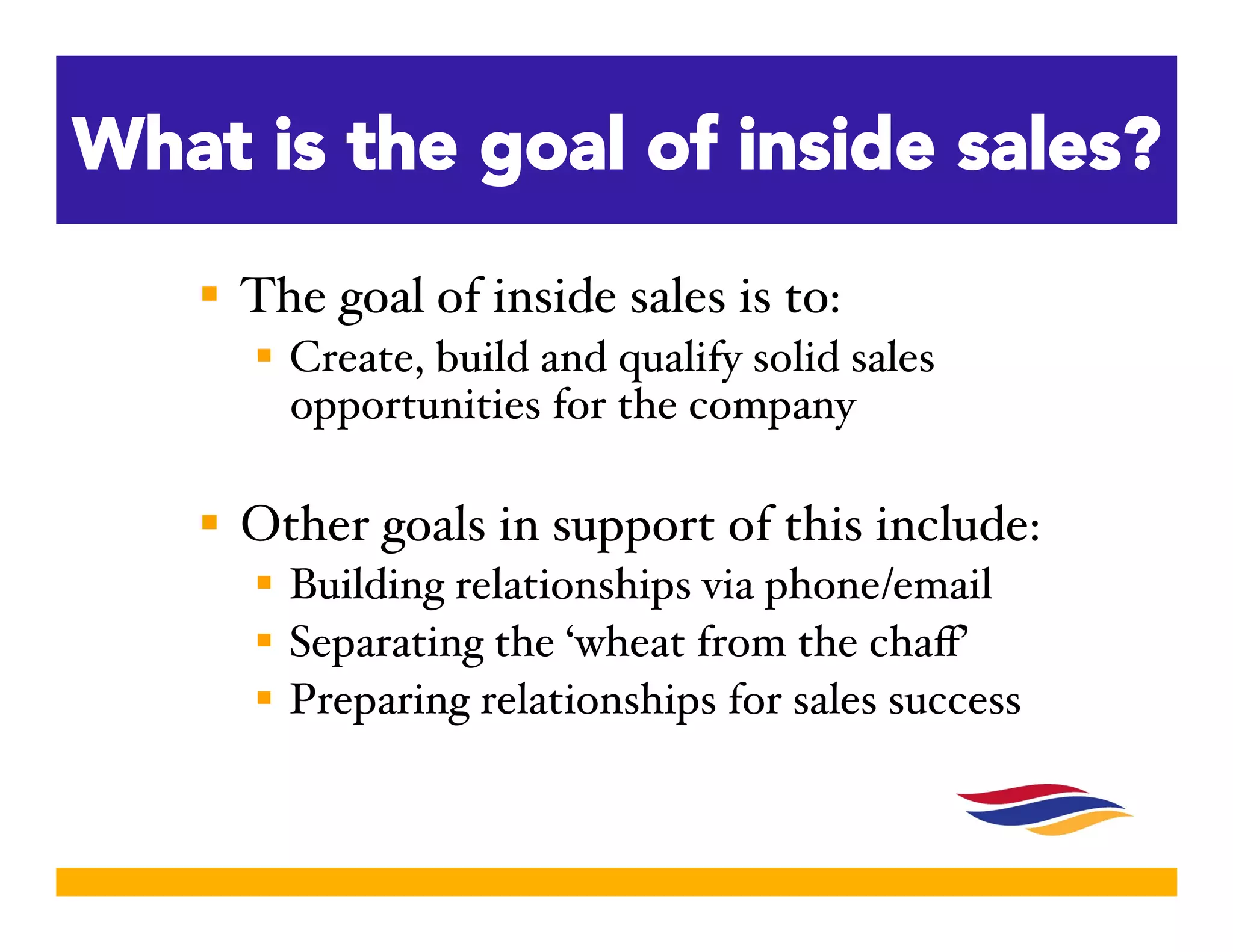Strengthening Inside Sales in Your Company - Slideshare Edition | PPT
