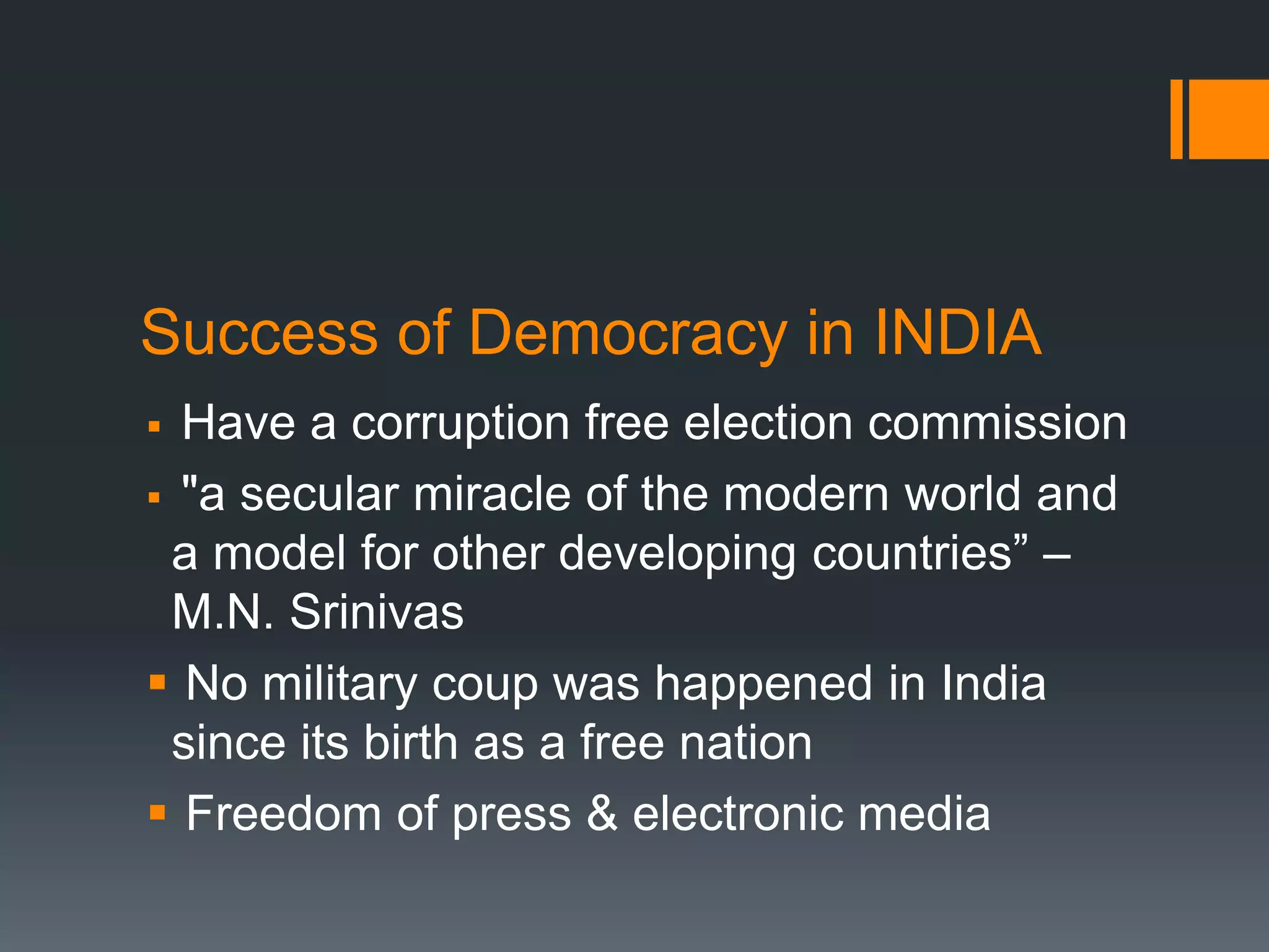 Democracy in india | PPTX