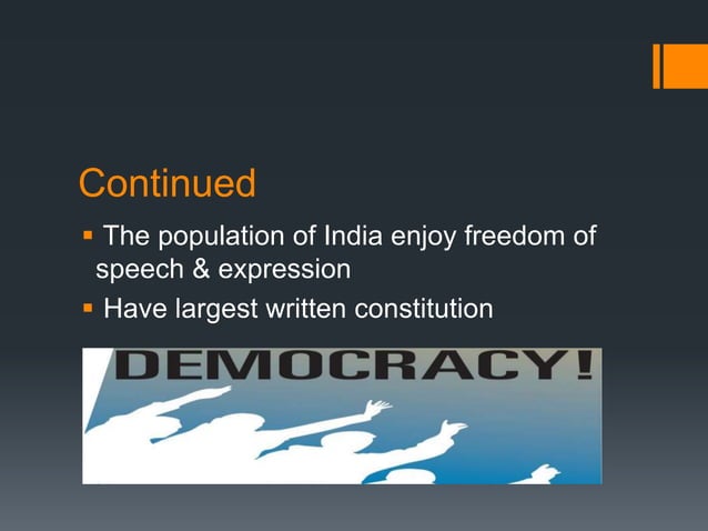 Democracy in india | PPTX