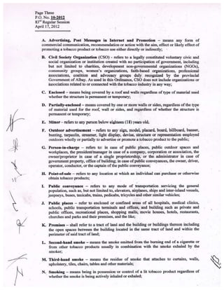ALBAY SMOKE FREE ORDINANCE | PDF
