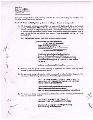 ALBAY SMOKE FREE ORDINANCE | PDF