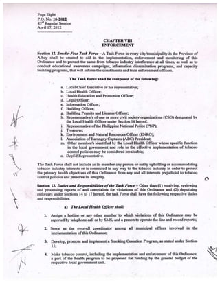 ALBAY SMOKE FREE ORDINANCE | PDF