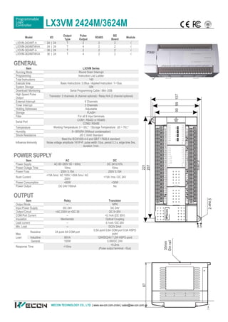 Wecon LX3VM PLC Flyer | PDF