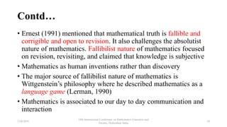 Nature of Mathematics and Pedagogical practices | PPT