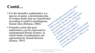 Nature of Mathematics and Pedagogical practices | PPT