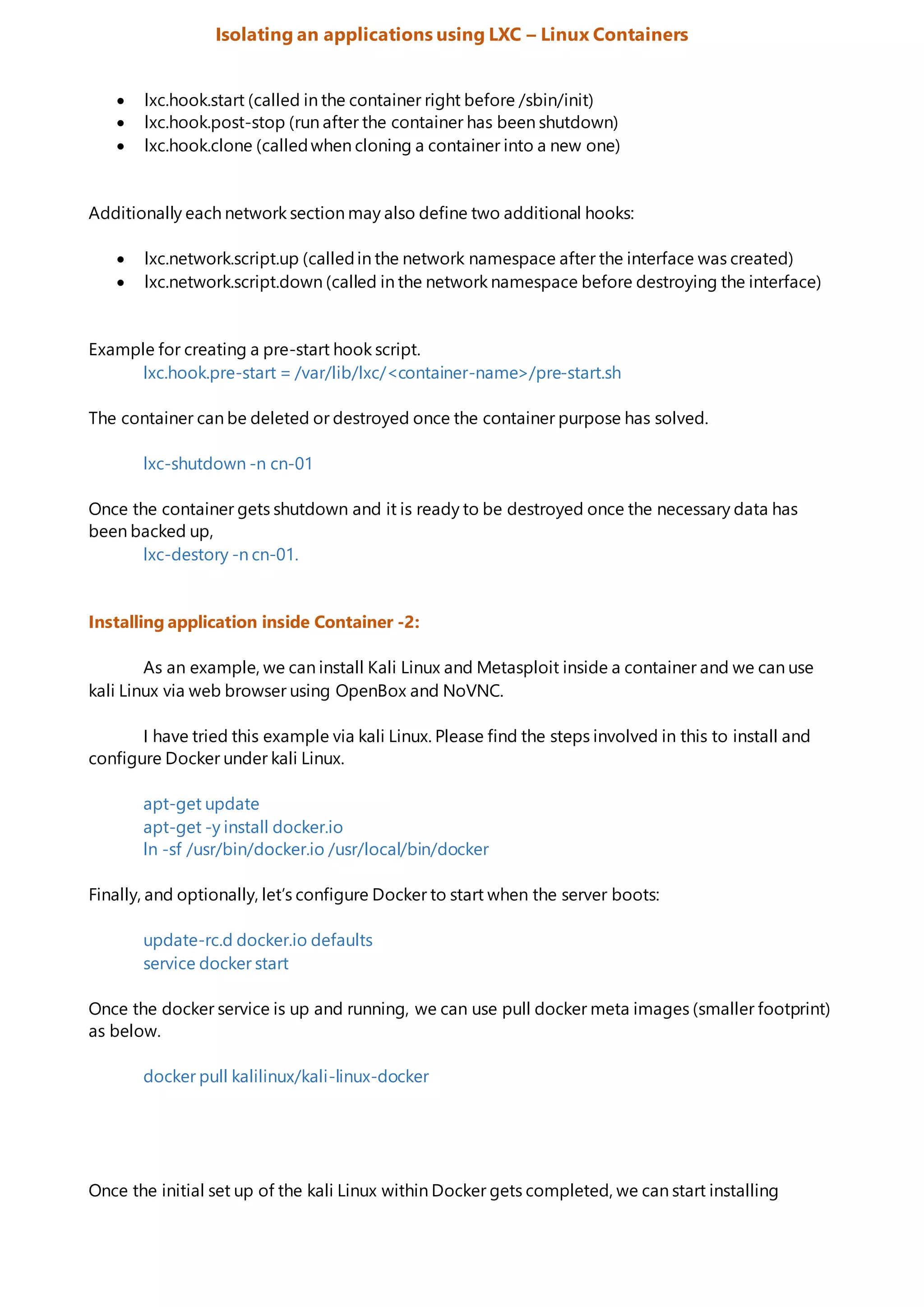 Isolating An Applications Using Lxc Linux Containers Pdf