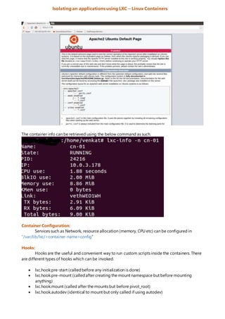 Isolating an applications using LXC – Linux Containers | DOCX