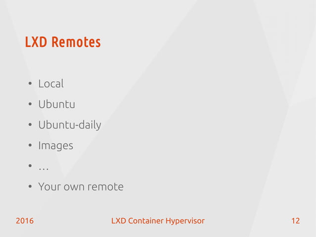 LXD Container Hypervisor | PPT