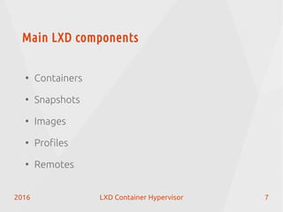LXD Container Hypervisor | PPT