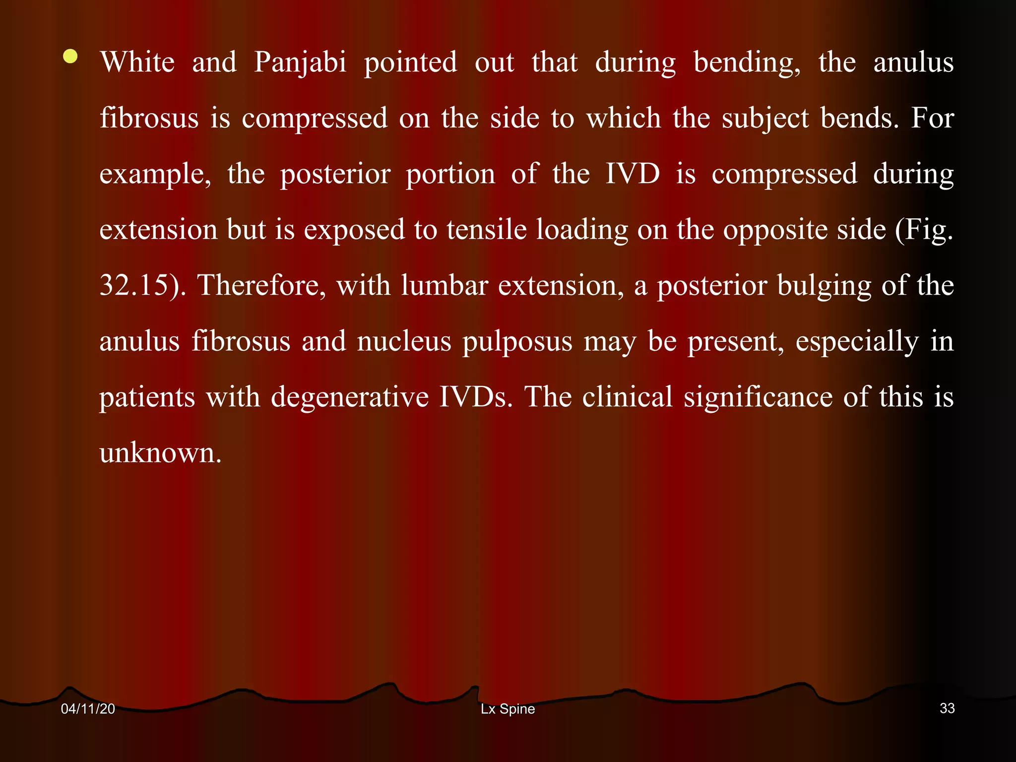 Lumbar Spnine: Anatomy, Biomechanics and Pathomechanics | PDF