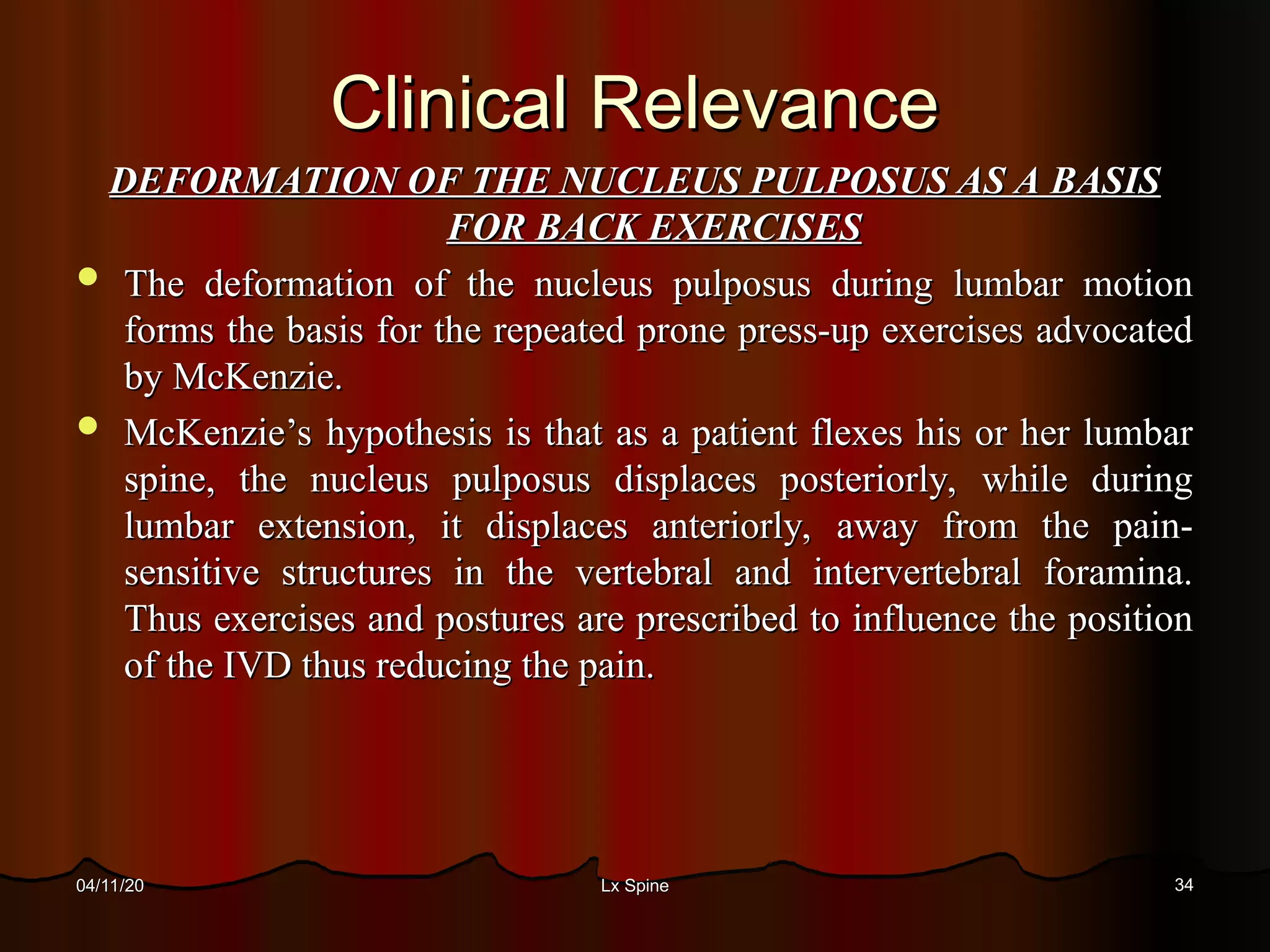 Lumbar Spnine: Anatomy, Biomechanics and Pathomechanics | PDF