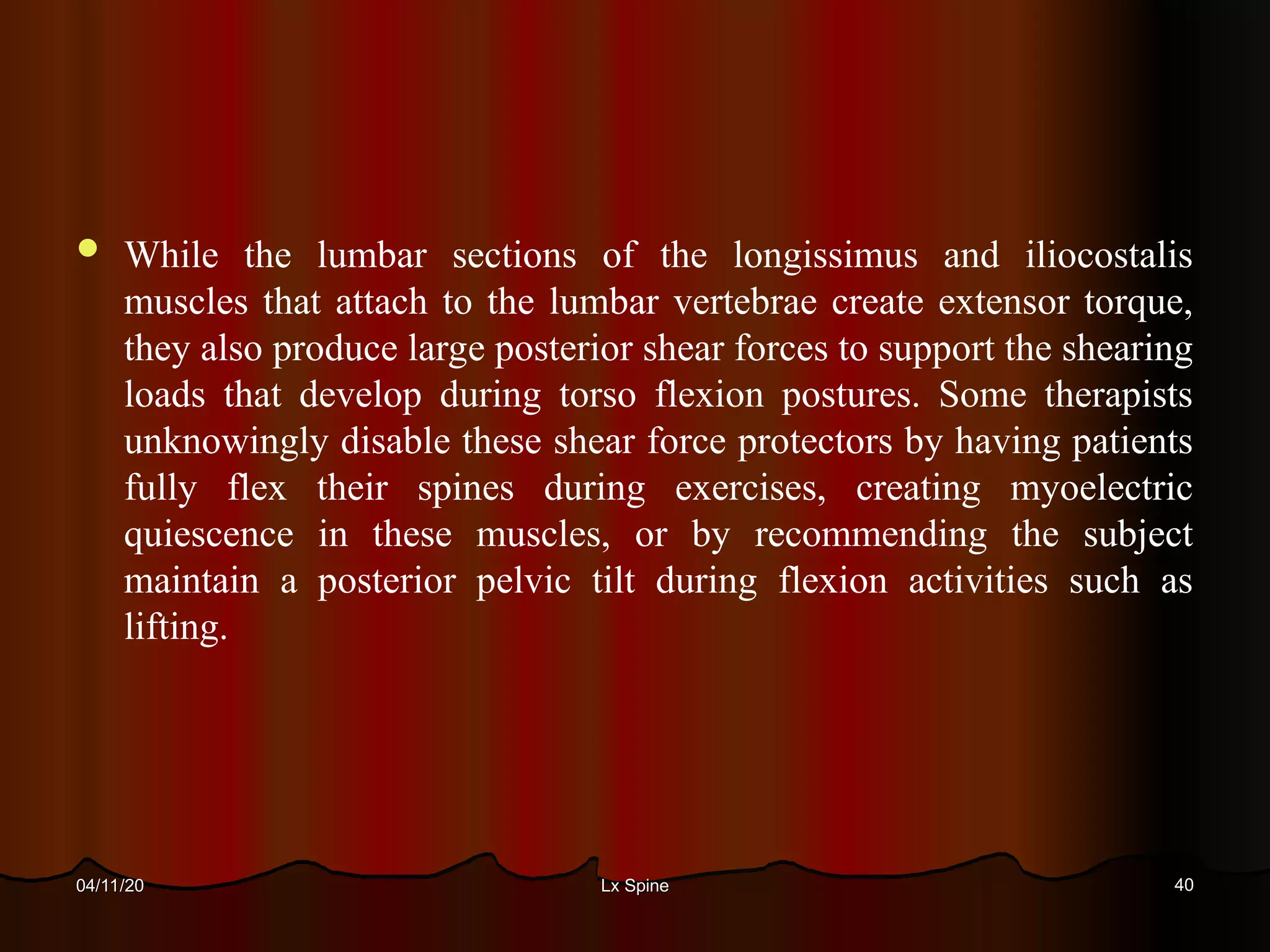 Lumbar Spnine: Anatomy, Biomechanics and Pathomechanics | PDF