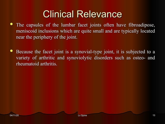 Lumbar Spnine: Anatomy, Biomechanics and Pathomechanics | PDF