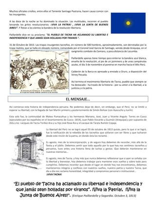 Lxxxiii aniversario de la reincorporacion de tacna resumen para el ...
