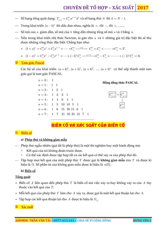 Ly thuyet-va-bai-tap-trac-nghiem-chuyen-de-to-hop-xac-suat (1) | PDF