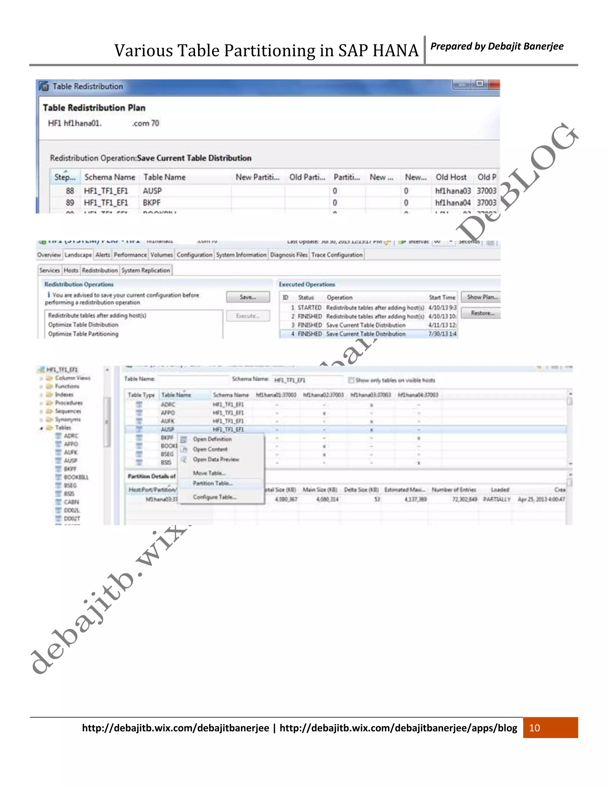 Various Table Partitioning in SAP HANA | PDF