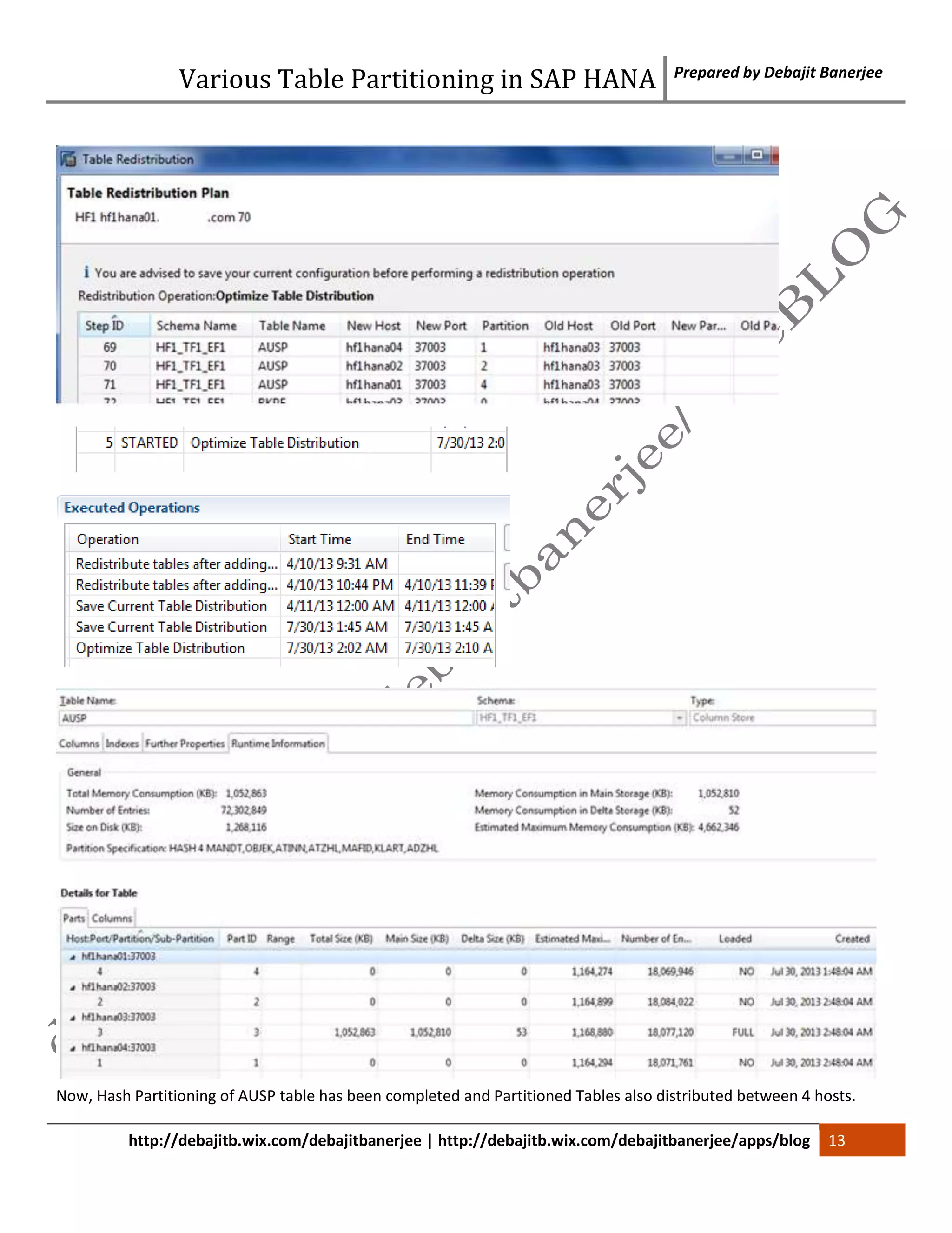 Various Table Partitioning in SAP HANA | PDF