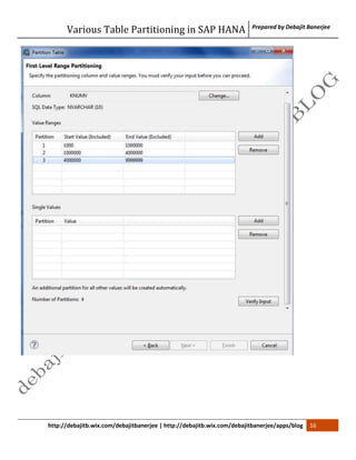 Various Table Partitioning in SAP HANA | PDF