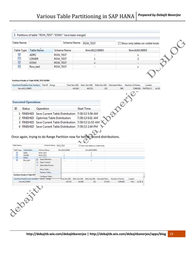 Various Table Partitioning in SAP HANA | PDF
