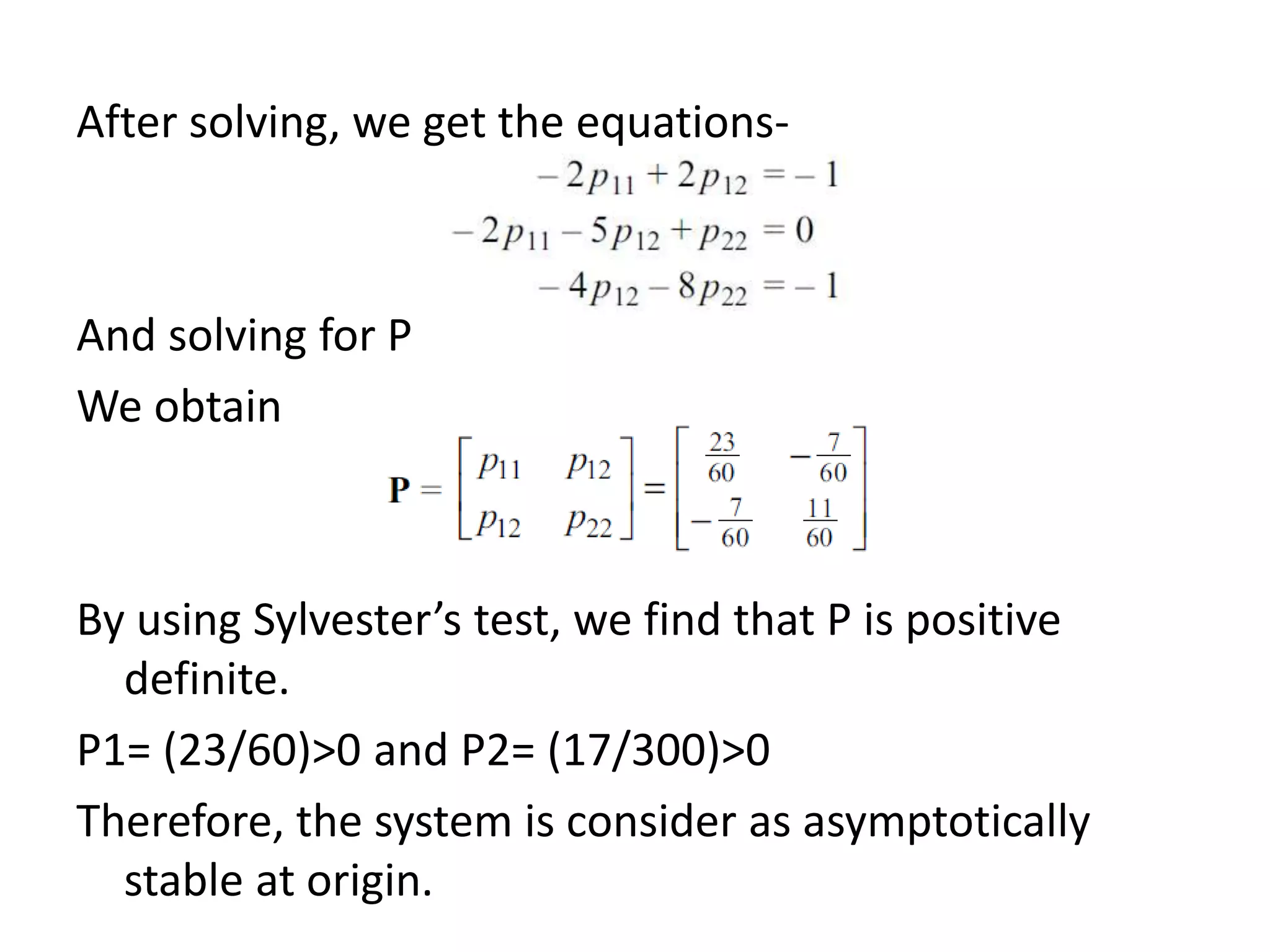 Lyapunov stability analysis | PPTX
