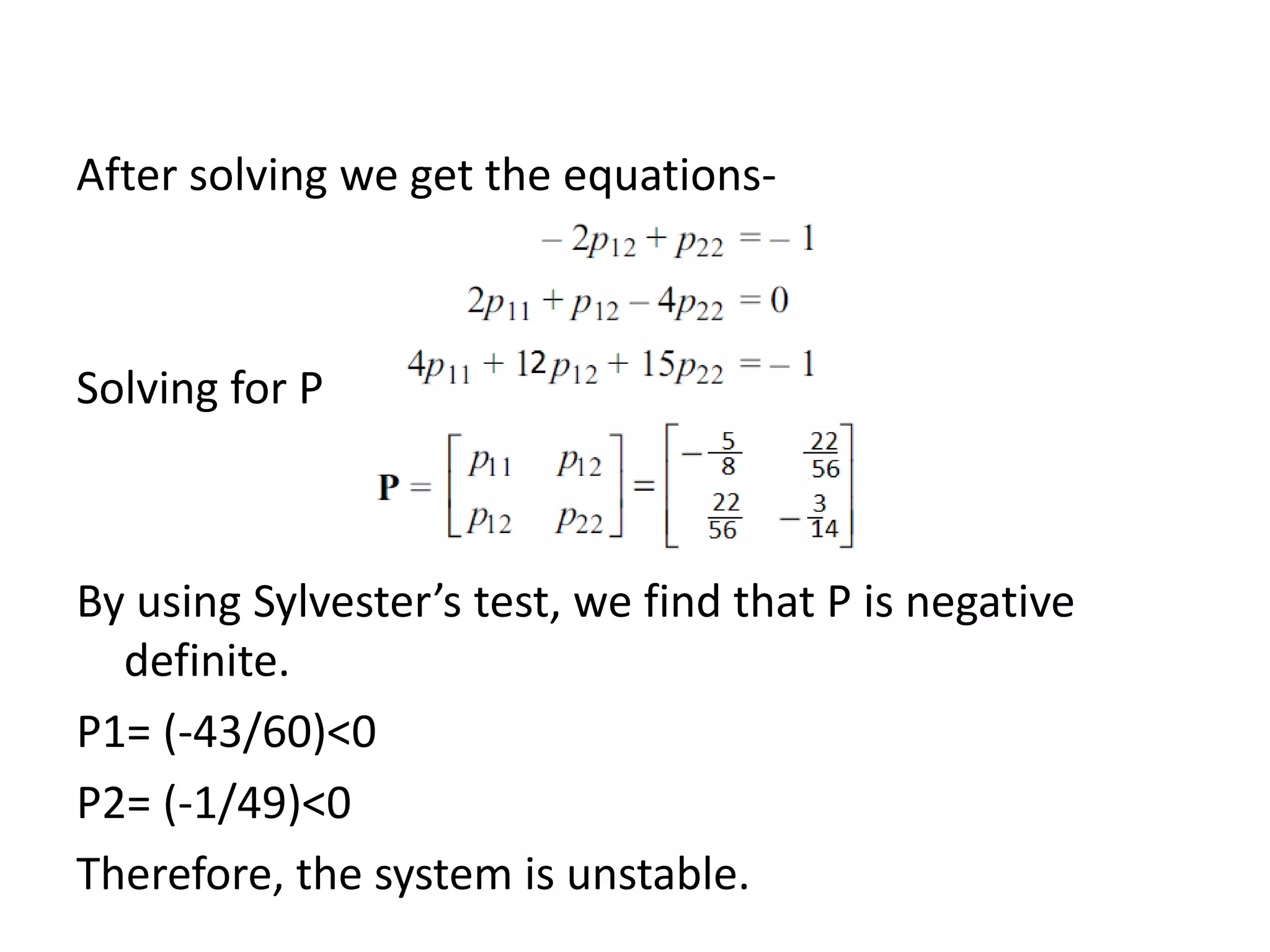 Lyapunov stability analysis | PPTX