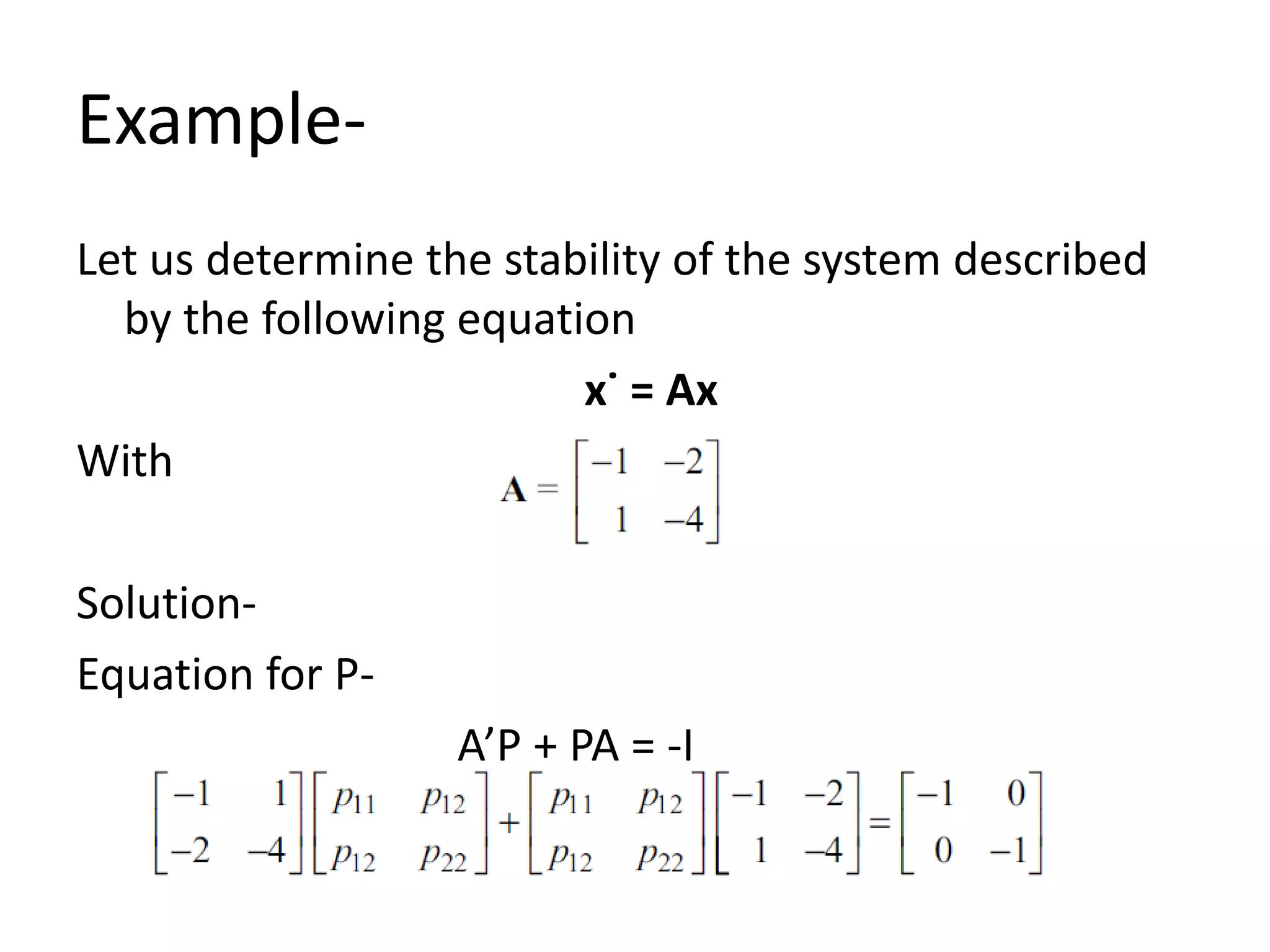 Lyapunov stability analysis | PPTX