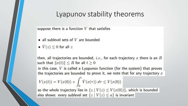 Lyapunov theory | PPT