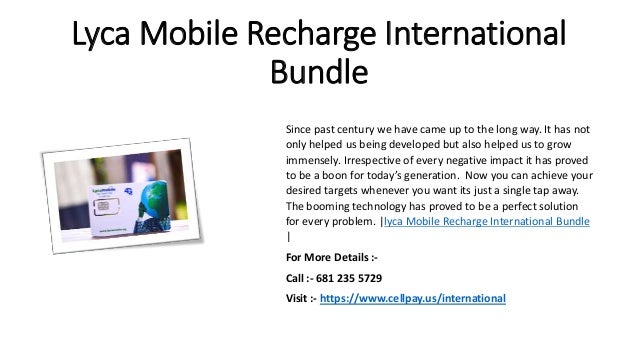 Lyca mobile recharge international bundle