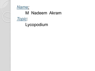 Lycopodium | PPTX
