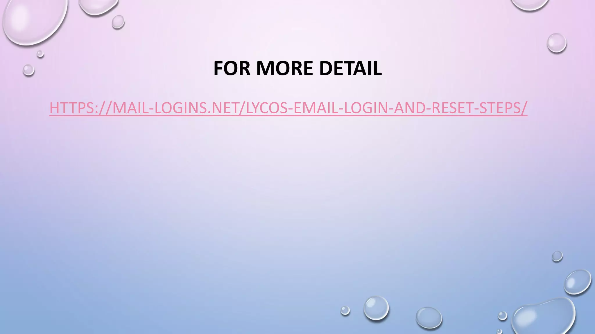 Lycos email login and reset steps | PDF